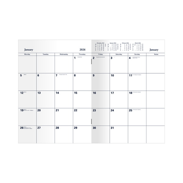 Collins - Colplan Calendar Year 2026 Diary/Planner, Month to View, A4 ...