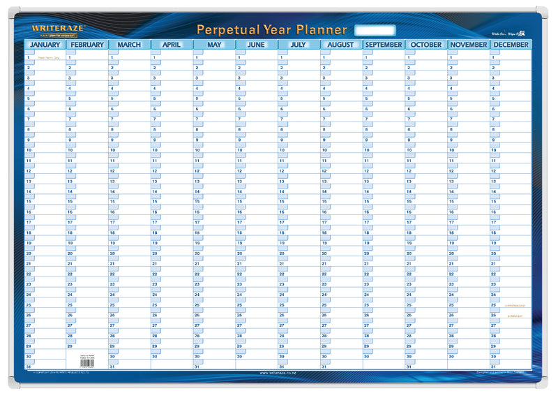 Collins Writeraze Wall Planner - Perpetual year planner (700 x 1000mm ...