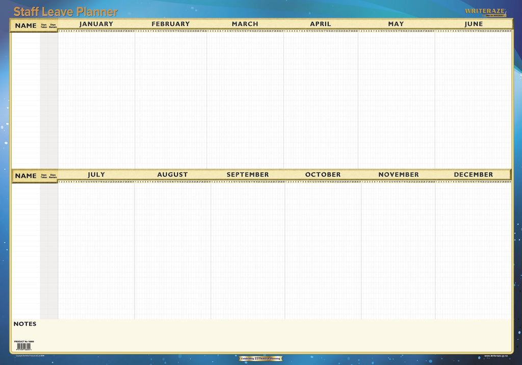 Collins Writeraze Wall Planner - Staff Leave Planner (700 x 1000mm ...